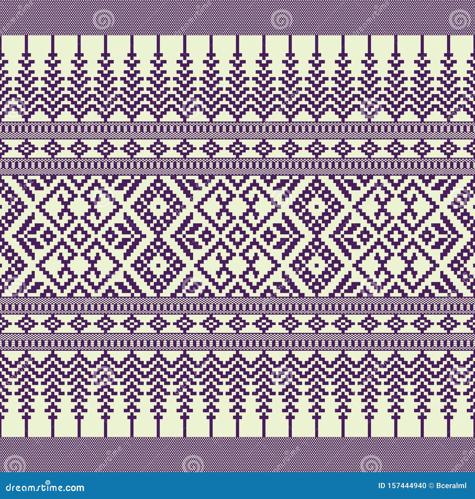 Traditional Thai Traditional Purple Geometry Seamless Pattern Stock ...