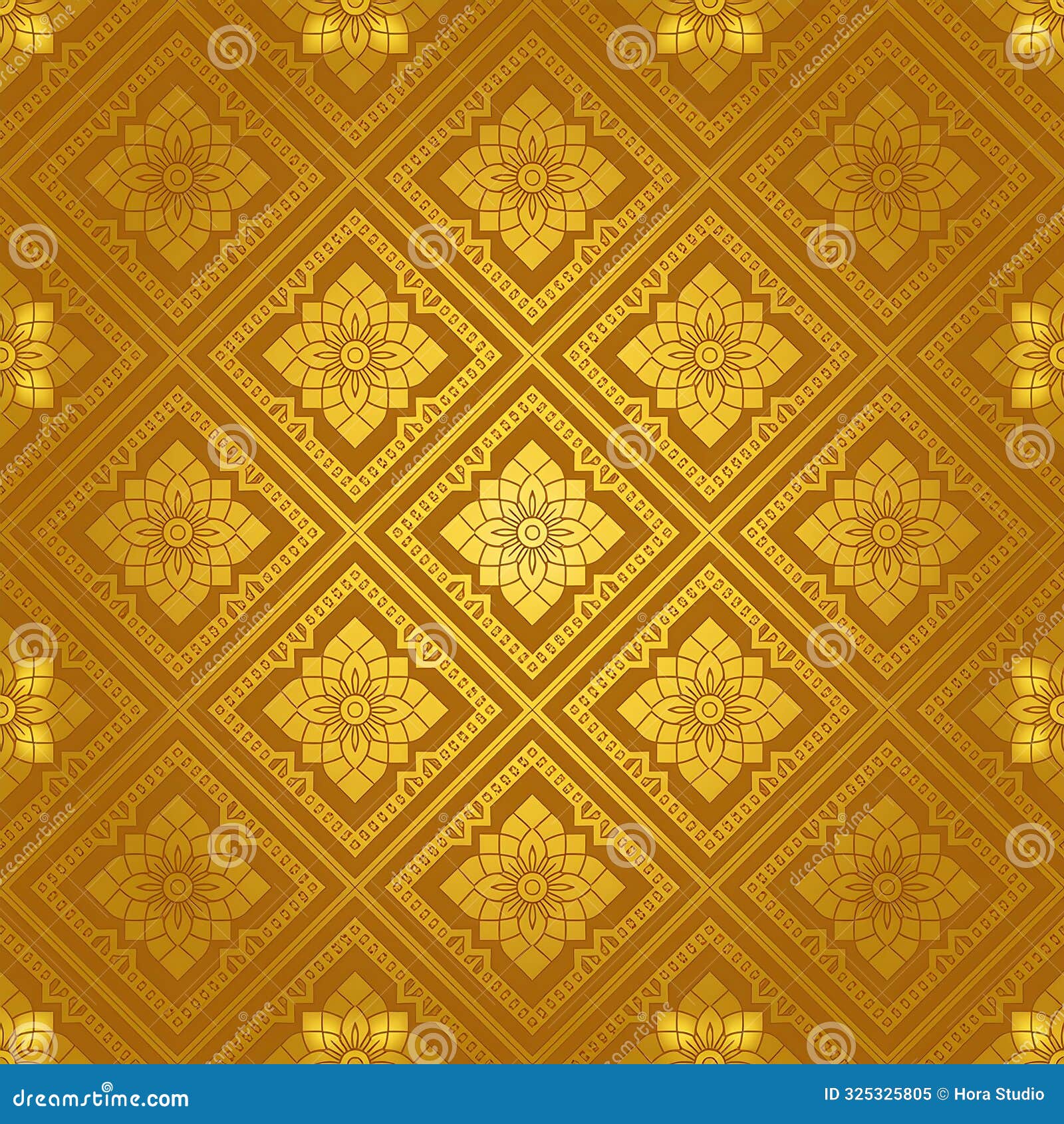 Traditional Thai Seamless Pattern Stock Illustration - Illustration of background, abstract ...