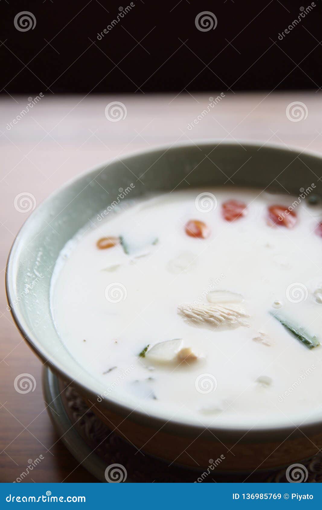 Traditional Thai Soup Tom Kha Gai - Coconut Milk with Chicken Stock ... Traditional Thai Soup Tom Kha Gai - Coconut Milk with Chicken Stock ...
