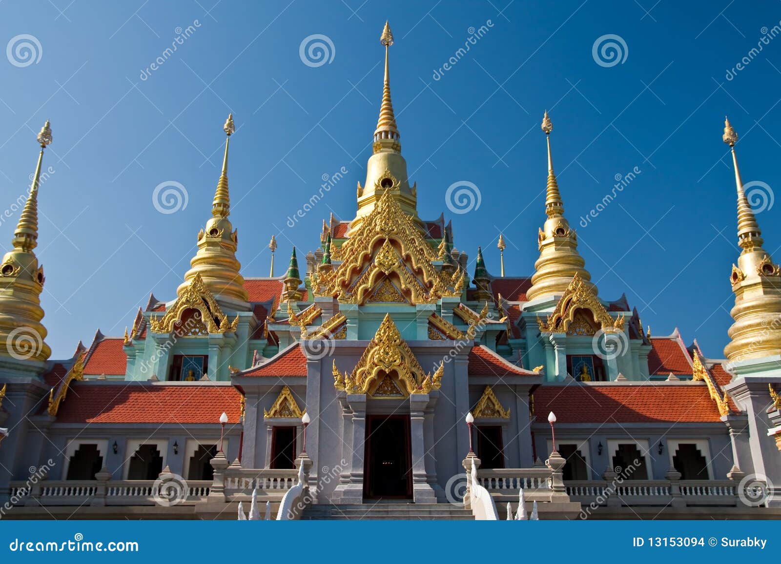 Traditional Thai Style Architecture Stock Photo - Image of buddha, roof ...