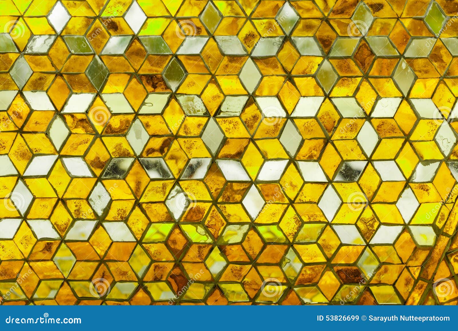 Traditional Thai Style Art Mirror Pattern On Wall In Thai Temple ...