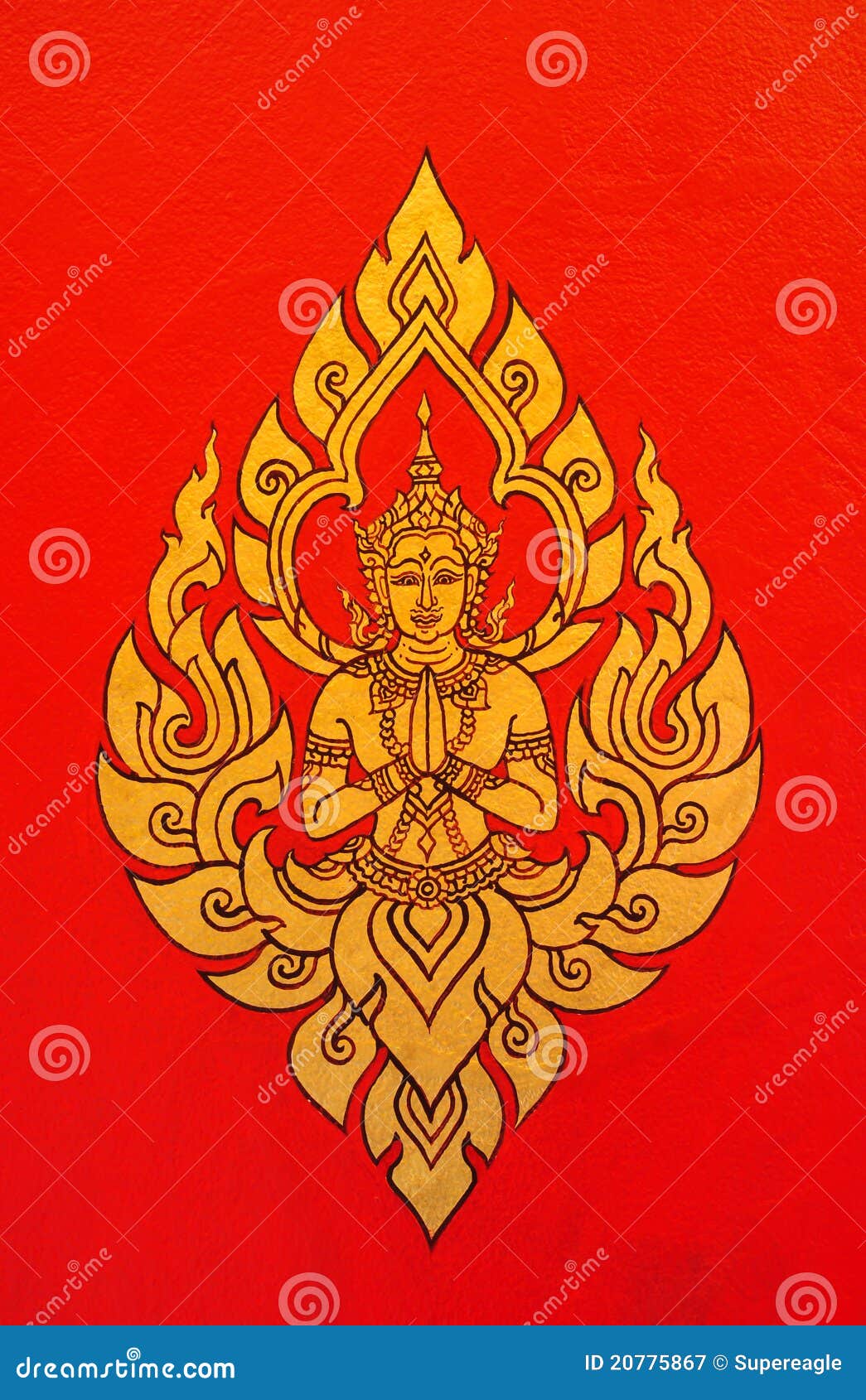 Traditional Thai Style Art Painting Stock Image - Image of exquisite ...