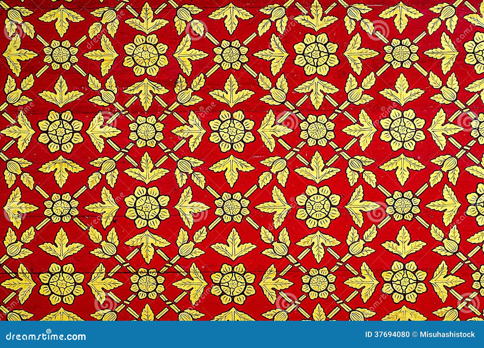 Traditional Thai Style Art Painting On Ceiling Royalty-Free Stock Image ...