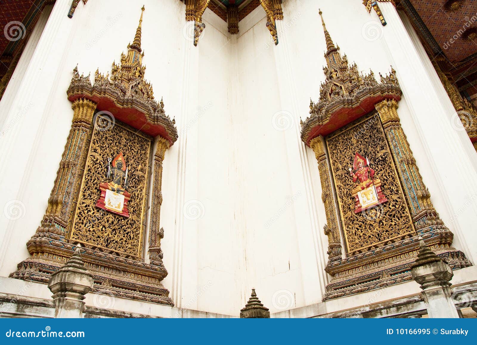 Traditional Thai Style Church Windows Stock Image - Image of pane ...
