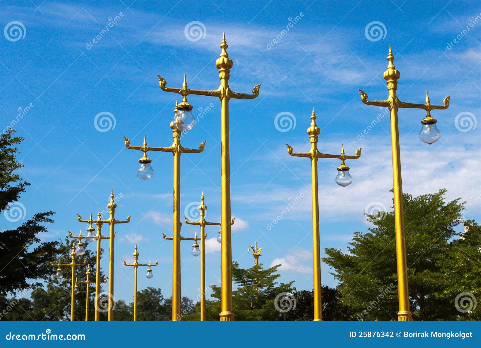 Traditional Thai Style Light Pillar Stock Photo - Image of bulb ...