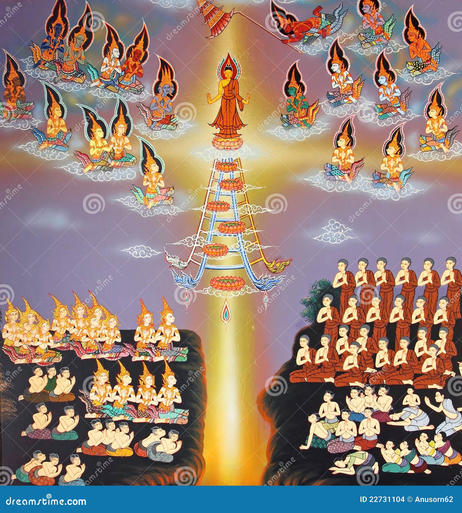 Traditional Thai Style Painting Stock Photo - Image of thailand ...