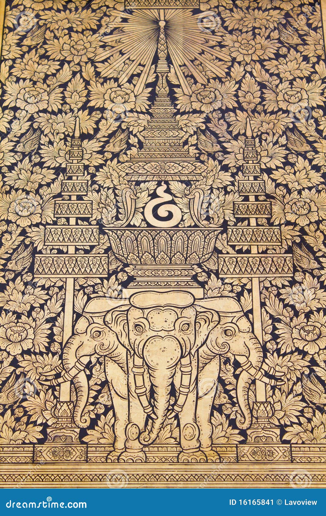 Traditional Thai Style Painting Art Stock Image - Image of bangkok ...