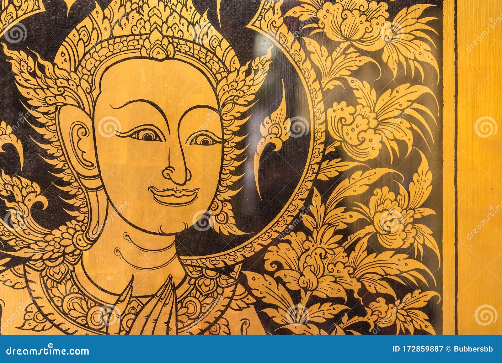 Traditional Thai Style Painting Art Stock Image - Image of asian ...