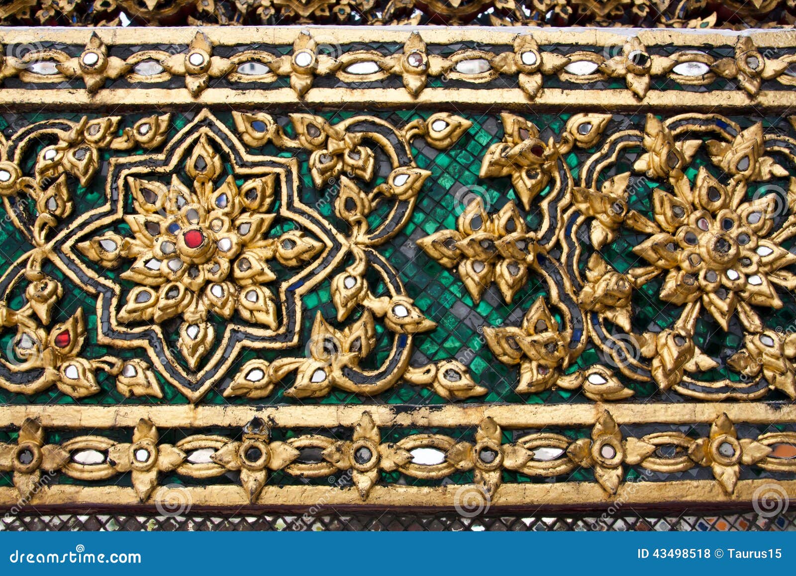 Traditional Thai Style Pattern Stock Photo - Image of golden, geometric ...