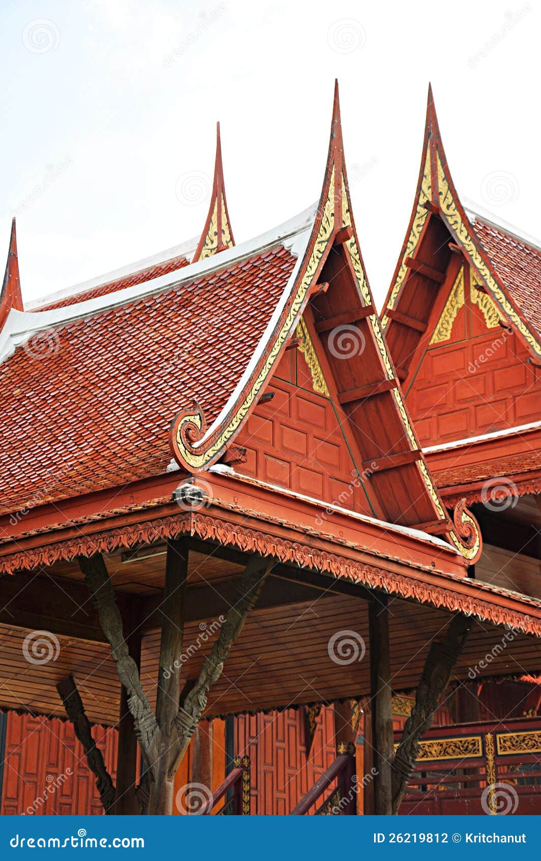 Traditional Thai Style Roofs and Gables Stock Photo - Image of ...