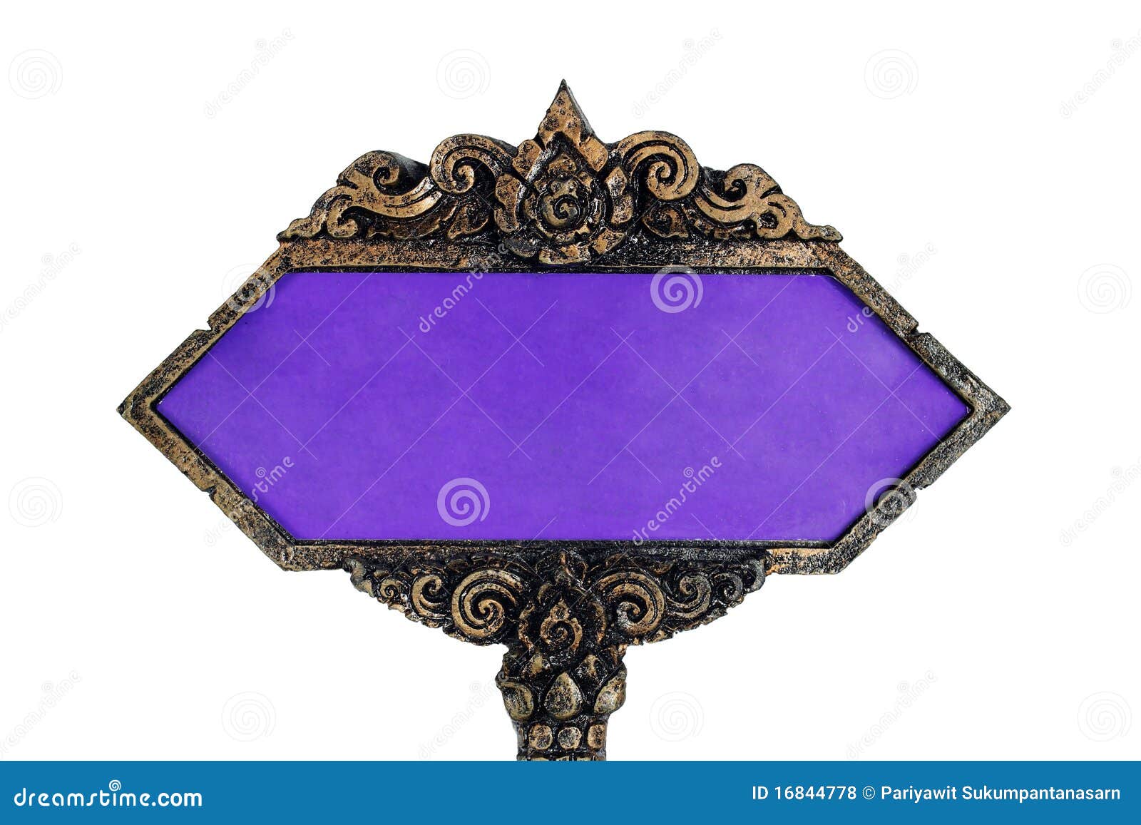 Traditional Thai Style Sign Isolate on White Stock Photo - Image of ...