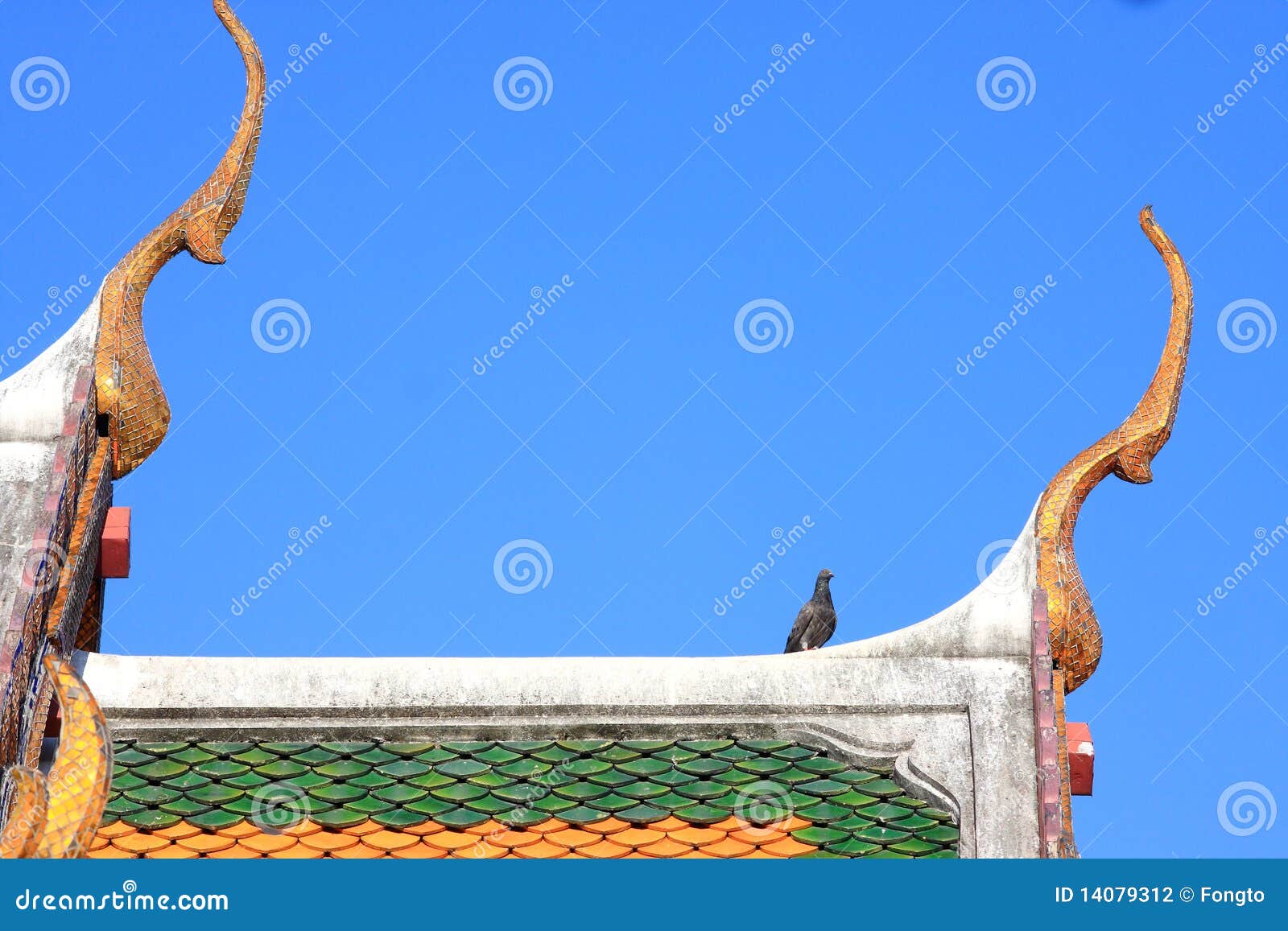 Traditional Thai Style on Temple S Roof Stock Photo - Image of ceramic ...