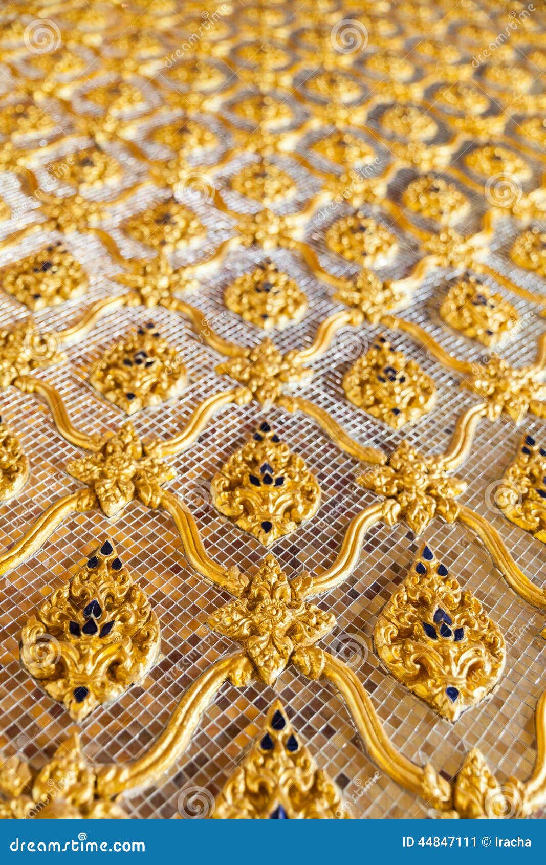 Traditional Thai Style of Temple Wall Pattern Stock Image - Image of ...