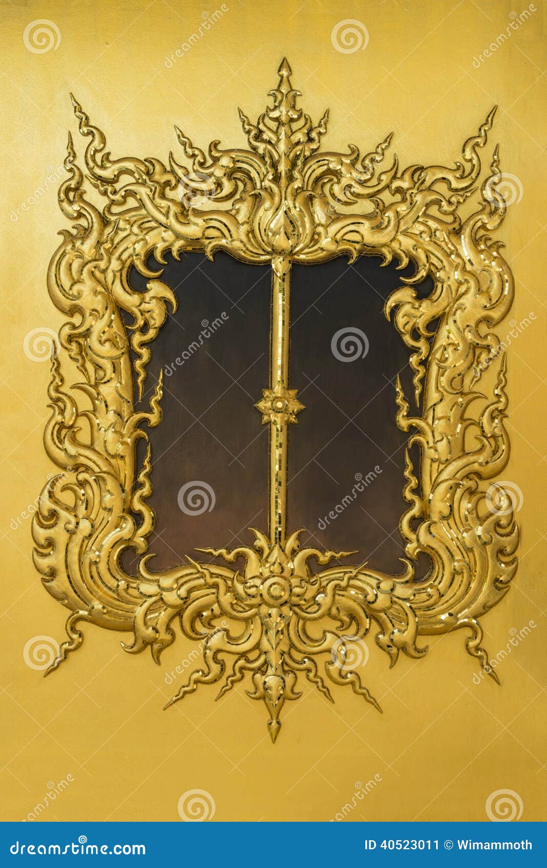 Traditional Thai Style on Temple Window. Stock Image - Image of kind ...