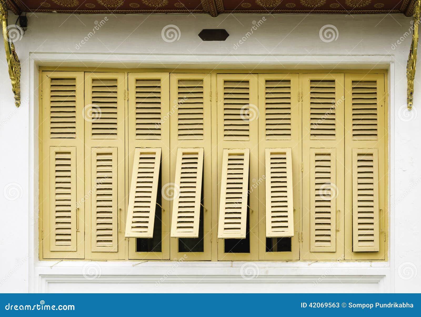 Traditional Thai Style Temple Windows Stock Image - Image of travel ...