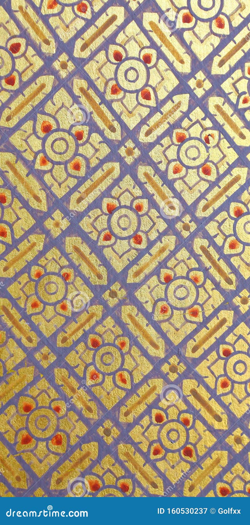 Traditional Thai Style Texture on Display at the Wall Stock Image ...