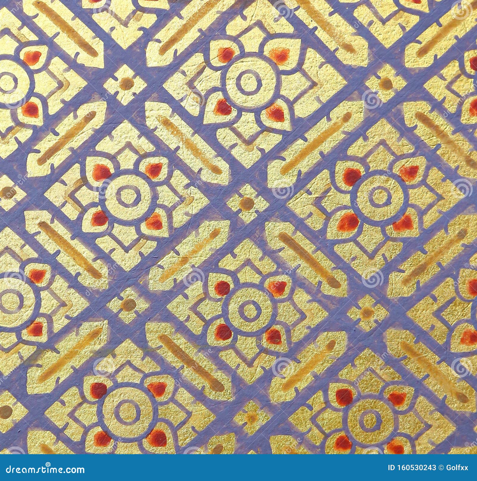 Traditional Thai Style Texture on Display at the Wall Stock Image ...