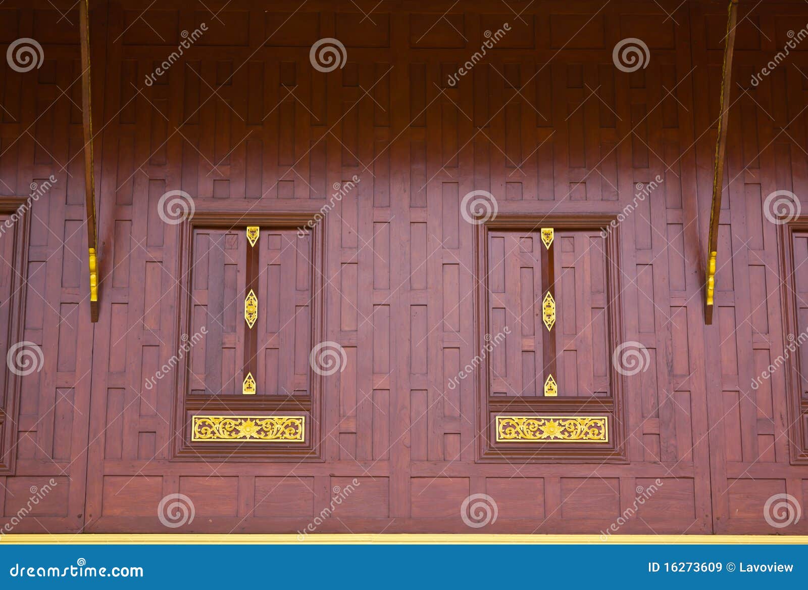 Traditional Thai Style Window Stock Image - Image of gold, oriental ...