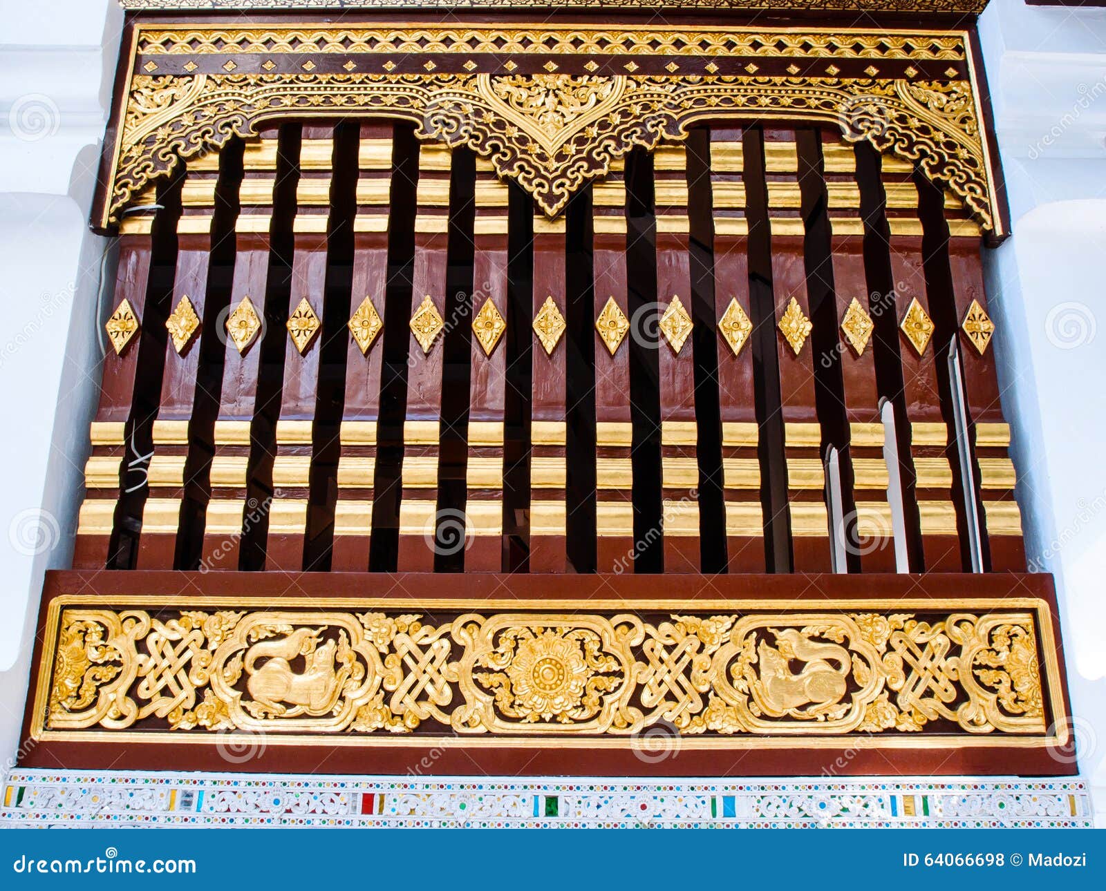 Traditional Thai Style Window Stock Photo - Image of abstract ...