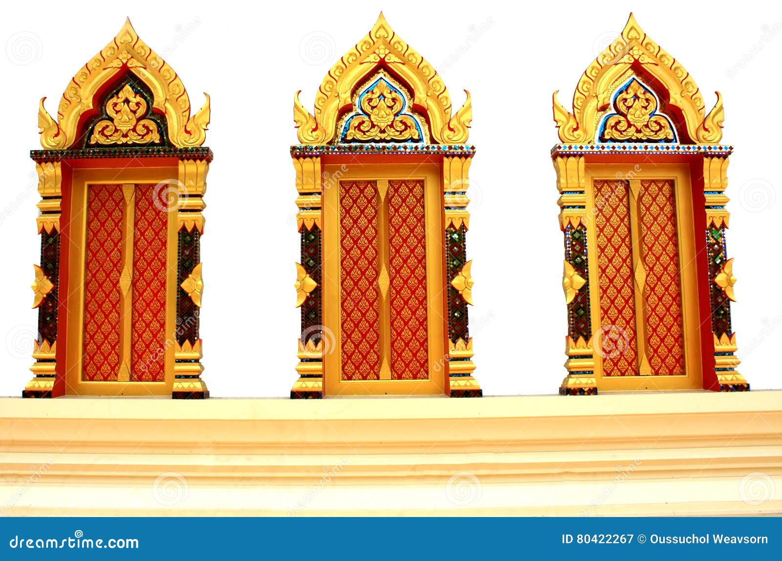 Traditional Thai Style Window Temple Stock Image - Image of asian ...