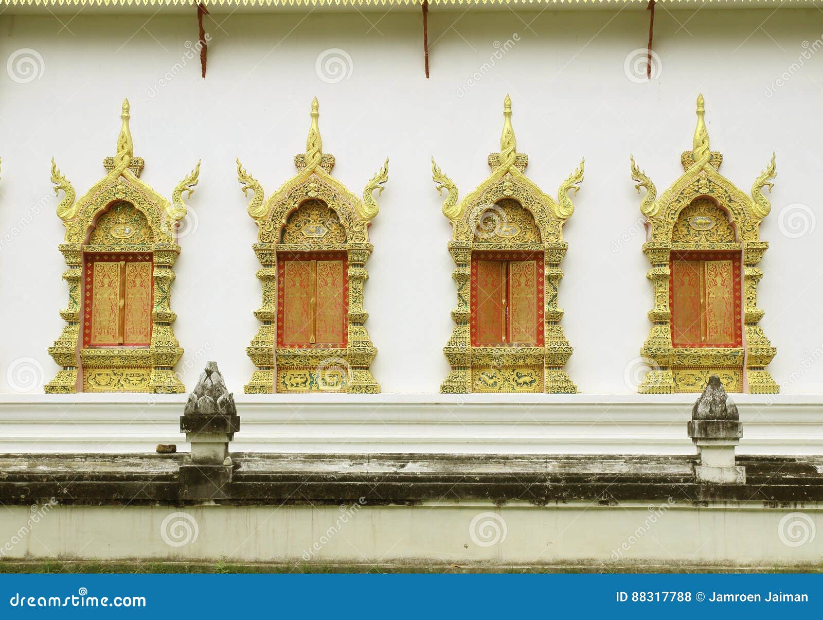 Traditional Thai Style Window Temple. Stock Photo - Image of antique ...