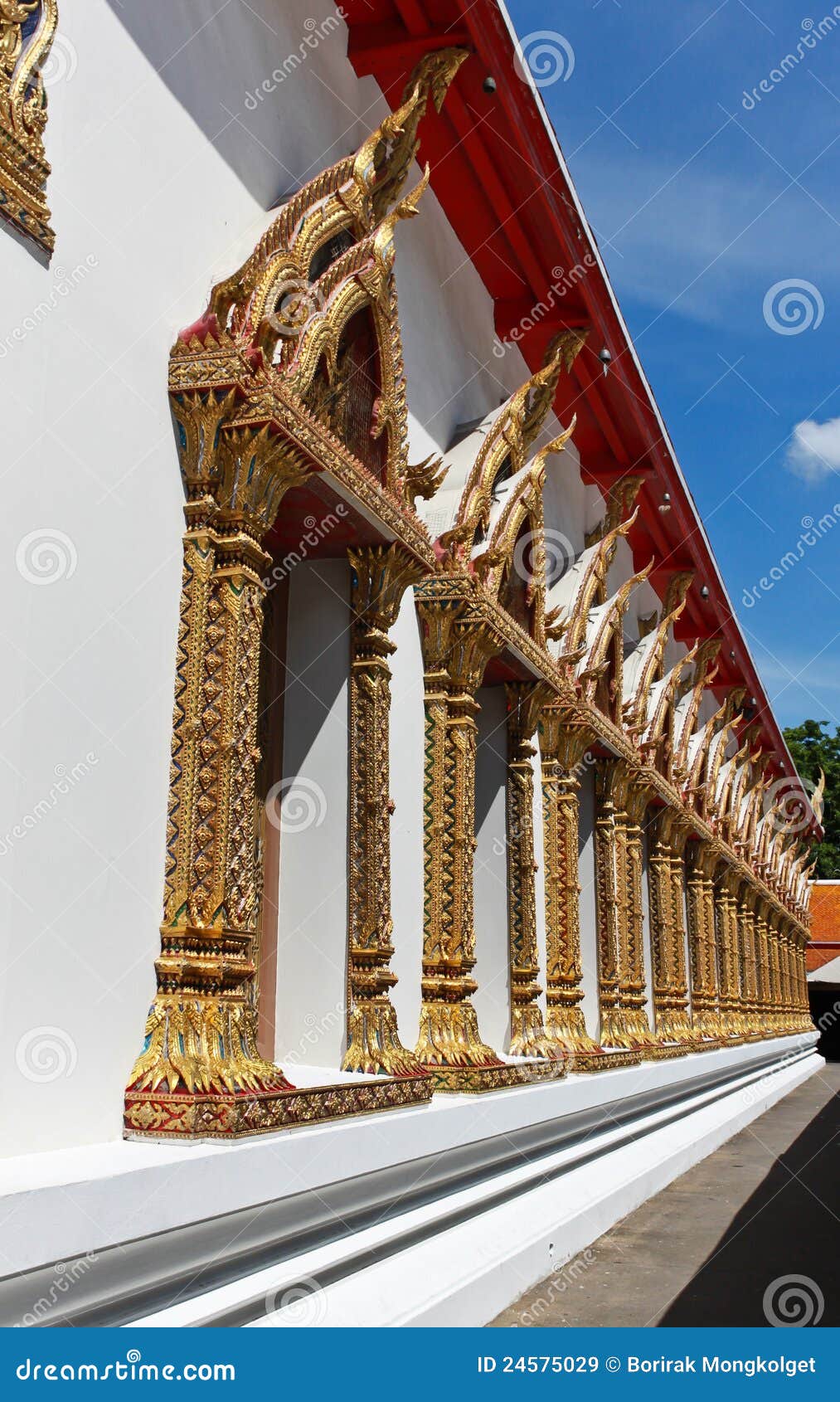 Traditional Thai Style Windows in Temple Stock Image - Image of gold ...