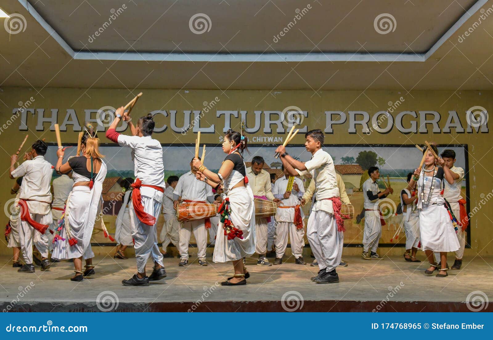 Traditional Tharu Dance at Sauraha in Nepal Editorial Image - Image of ...