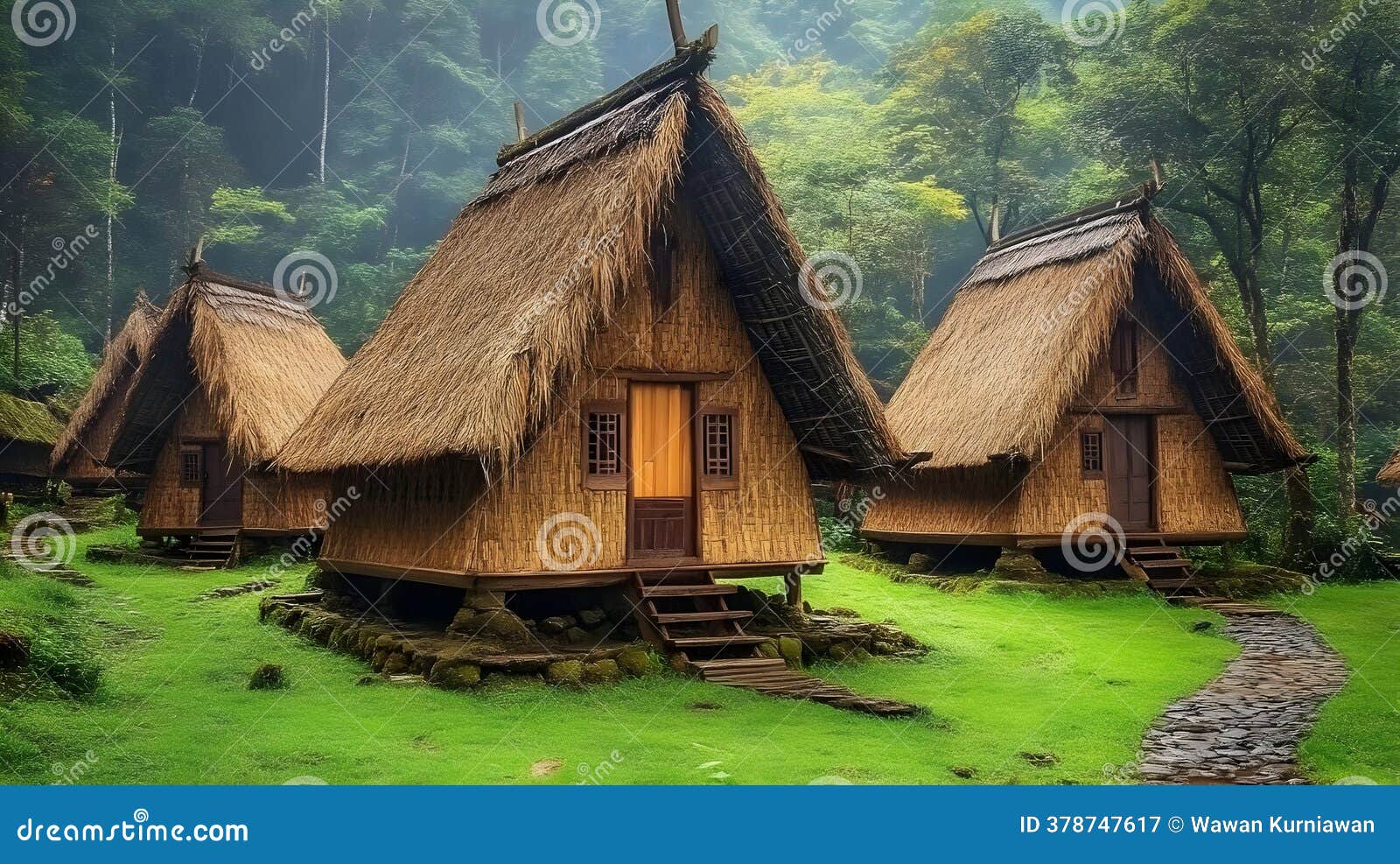Traditional Thatched Hut Isolated On White Background Royalty-Free ...