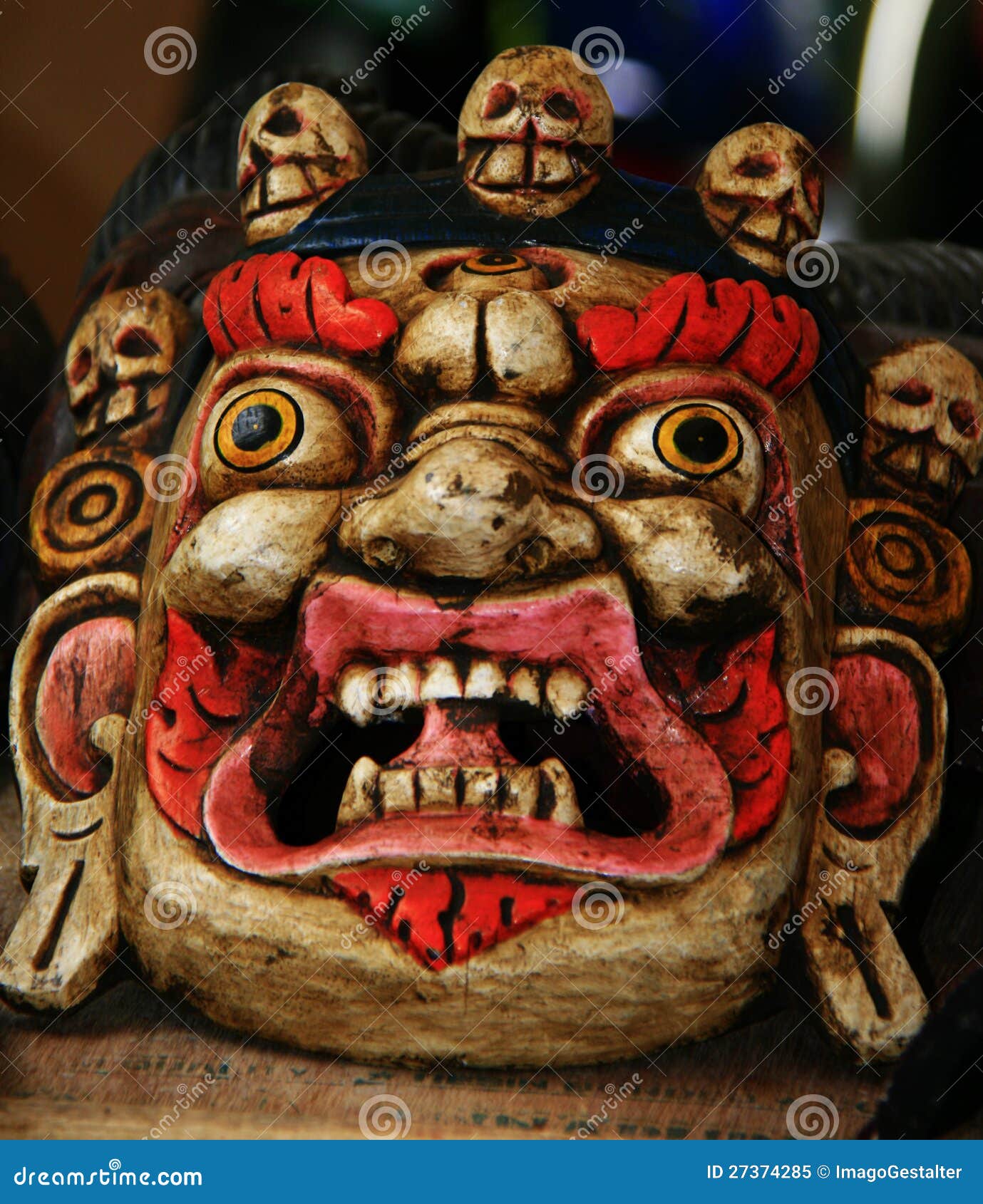Traditional Tibetan Mahakala Mask Stock Image - Image of divine, blue ...