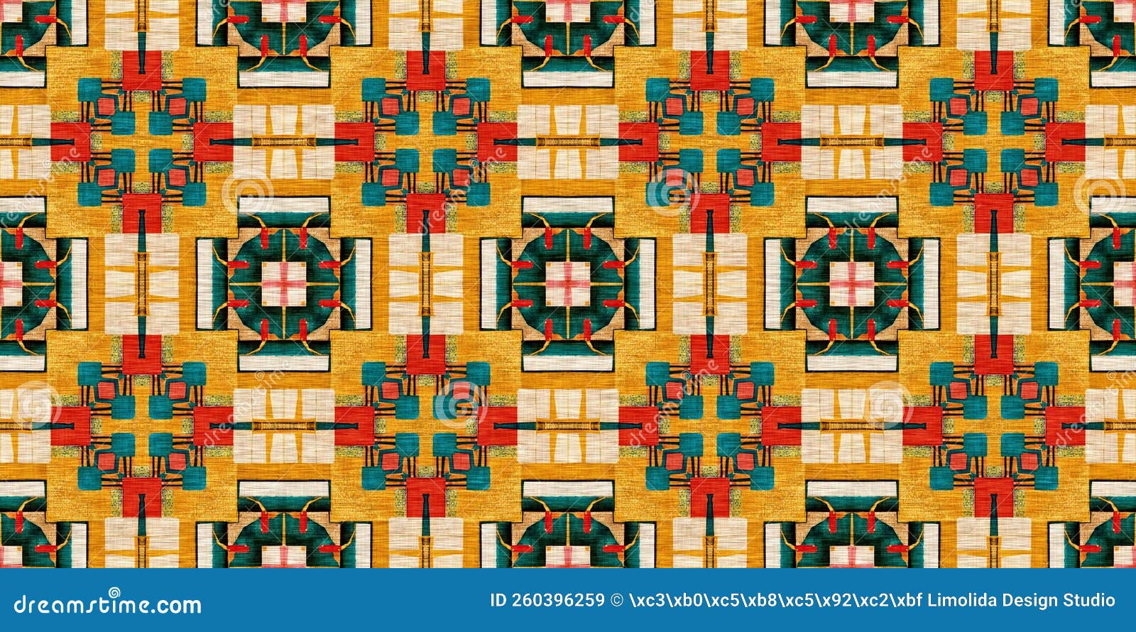 Traditional Tile Mosaic Seamless Border Pattern Print. Fabric Effect ...