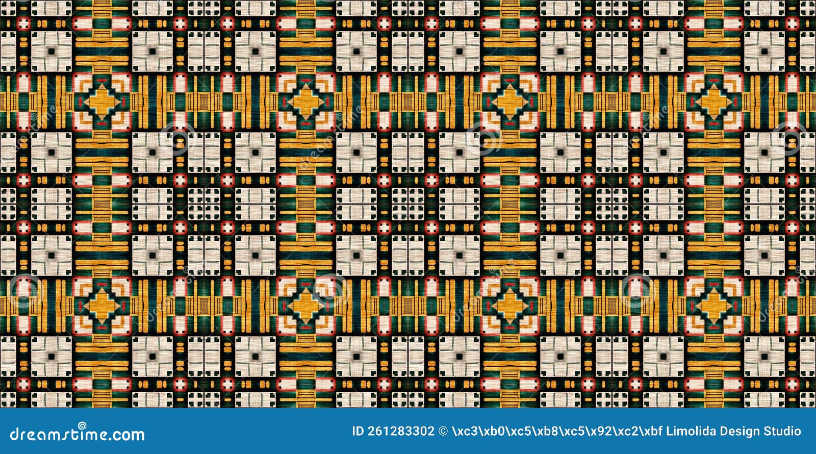 Traditional Tile Mosaic Seamless Border Pattern Print. Fabric Effect ...