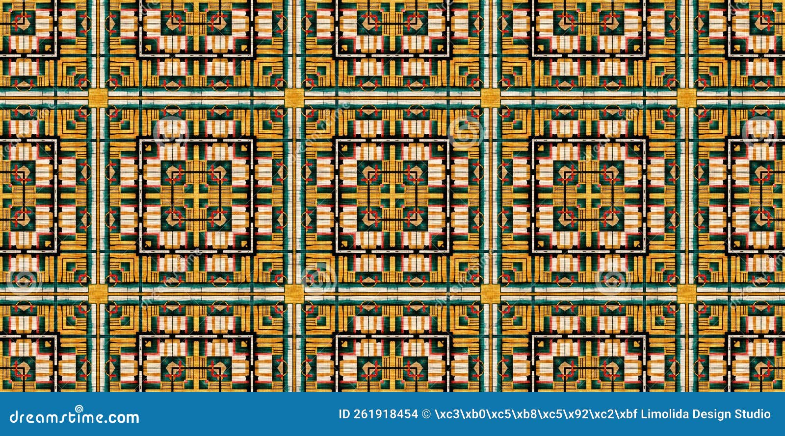 Traditional Tile Mosaic Seamless Border Pattern Print. Fabric Effect ...