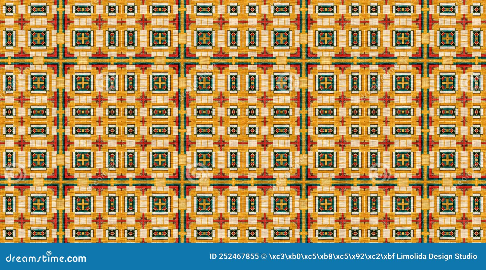 Traditional Tile Mosaic Seamless Border Pattern Print. Fabric Effect ...