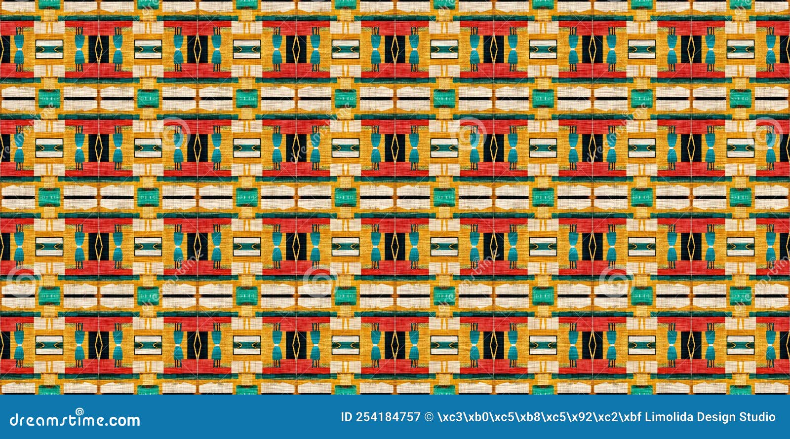 Traditional Tile Mosaic Seamless Border Pattern Print. Fabric Effect ...