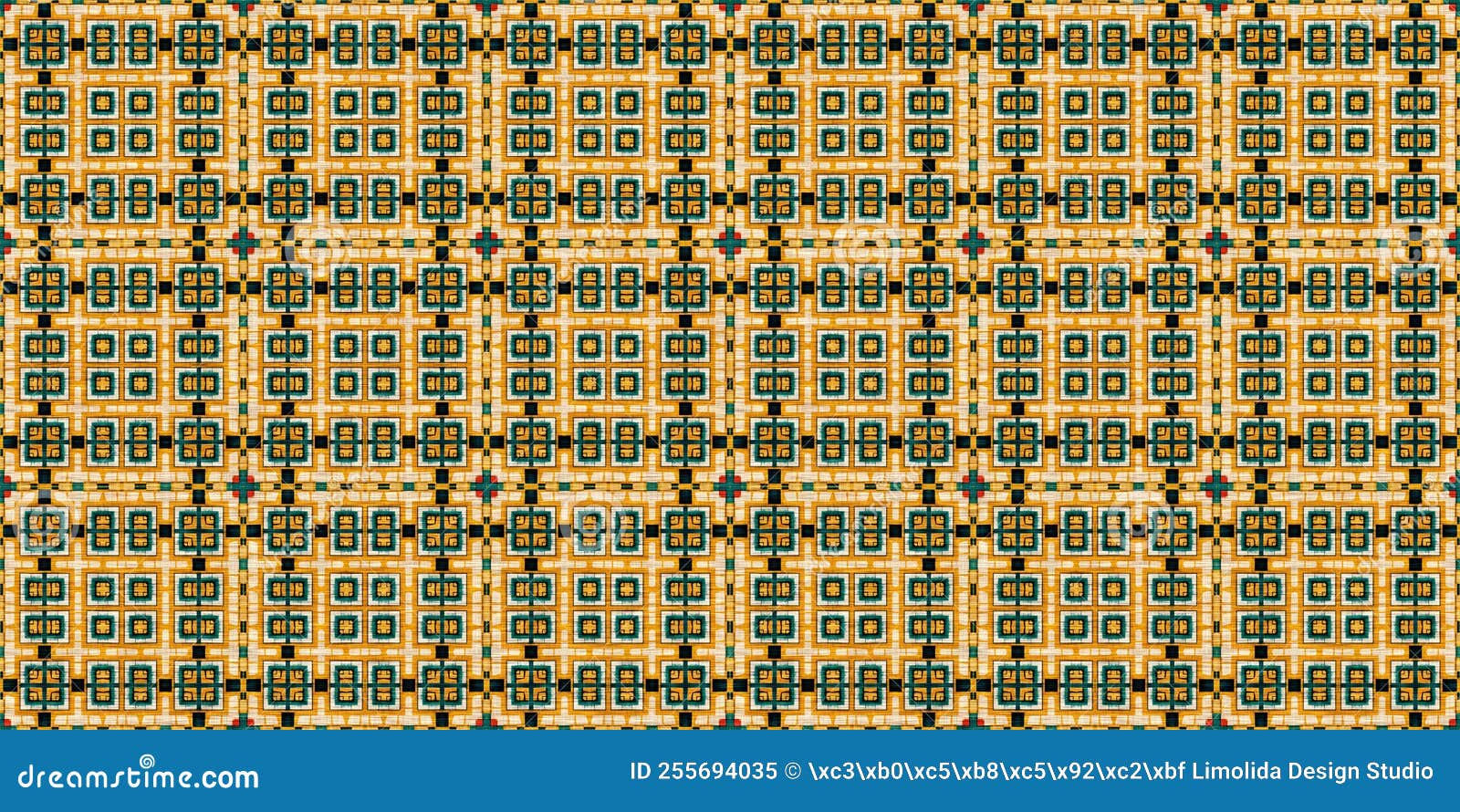 Traditional Tile Mosaic Seamless Border Pattern Print. Fabric Effect ...