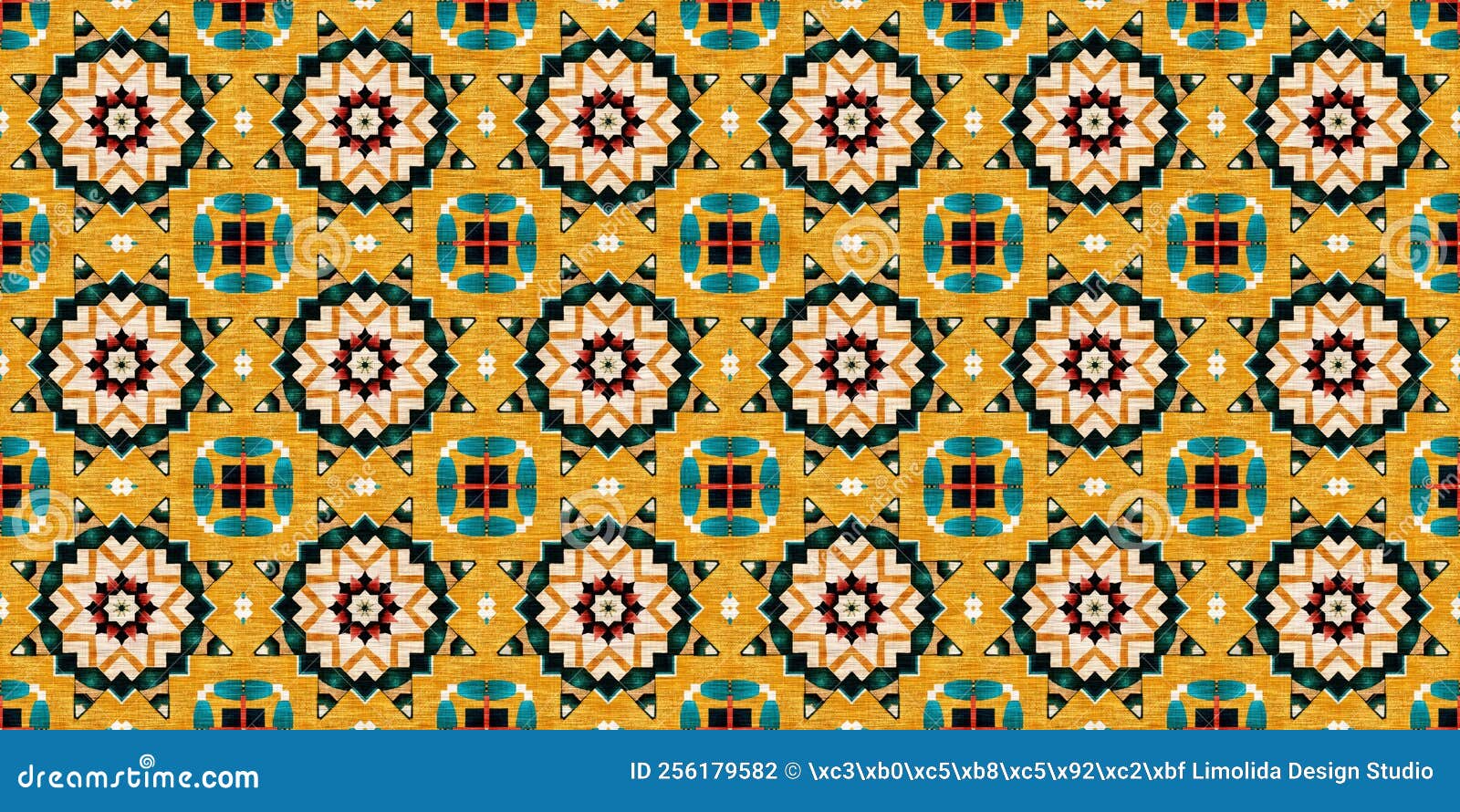 Traditional Tile Mosaic Seamless Border Pattern Print. Fabric Effect ...