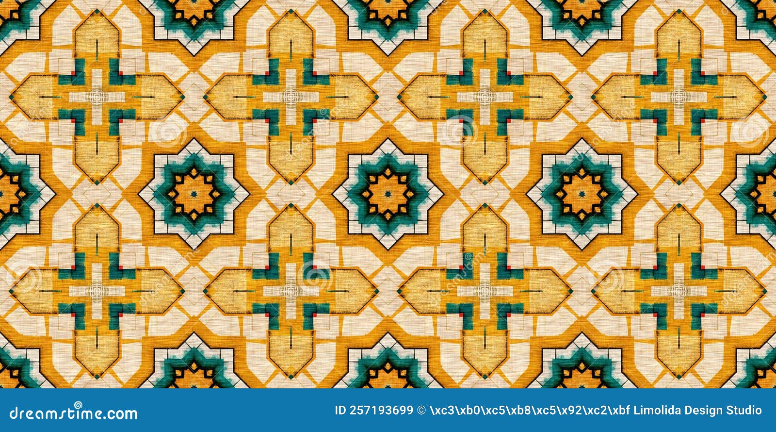 Traditional Tile Mosaic Seamless Border Pattern Print. Fabric Effect ...