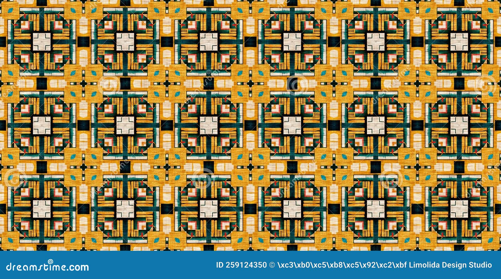 Traditional Tile Mosaic Seamless Border Pattern Print. Fabric Effect ...