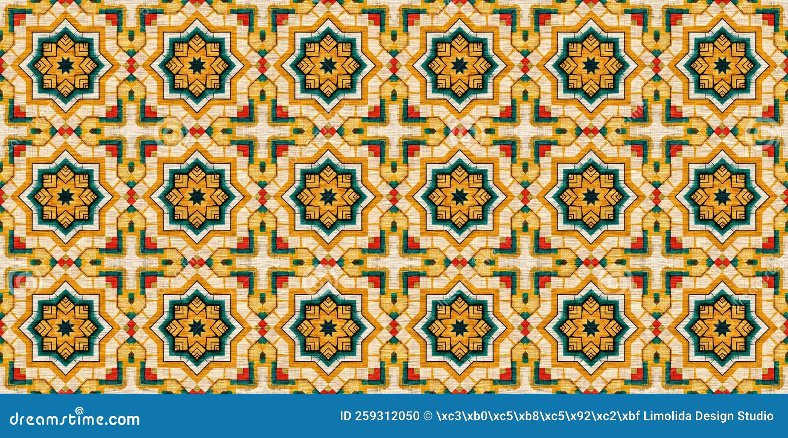 Traditional Tile Mosaic Seamless Border Pattern Print. Fabric Effect ...
