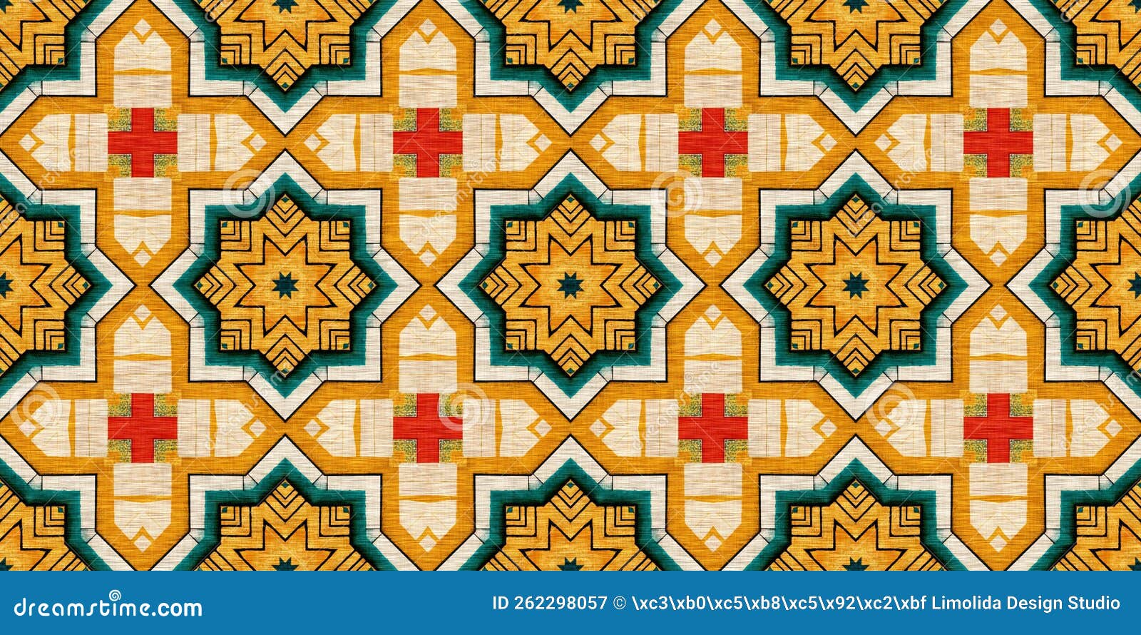 Traditional Tile Mosaic Seamless Border Pattern Print. Fabric Effect ...