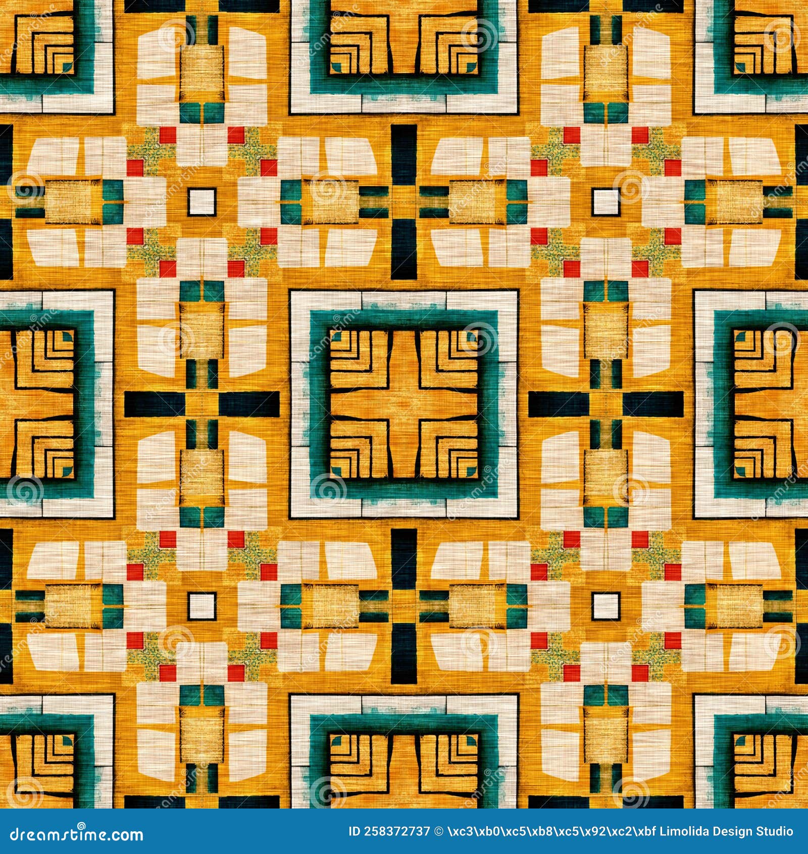 Traditional Tile Mosaic Seamless Pattern Print. Fabric Effect Mexican ...