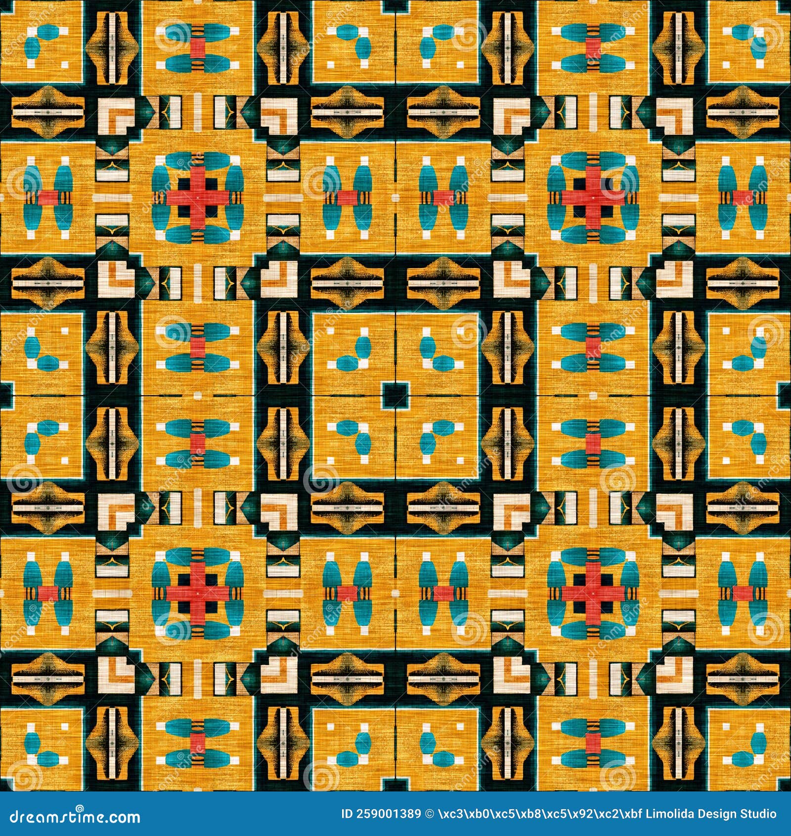 Traditional Tile Mosaic Seamless Pattern Print. Fabric Effect Mexican ...