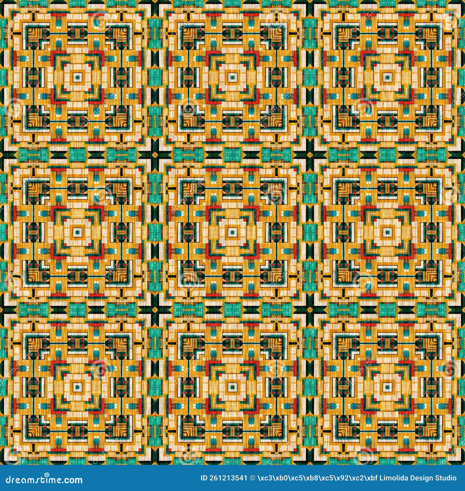 Traditional Tile Mosaic Seamless Pattern Print. Fabric Effect Mexican ...