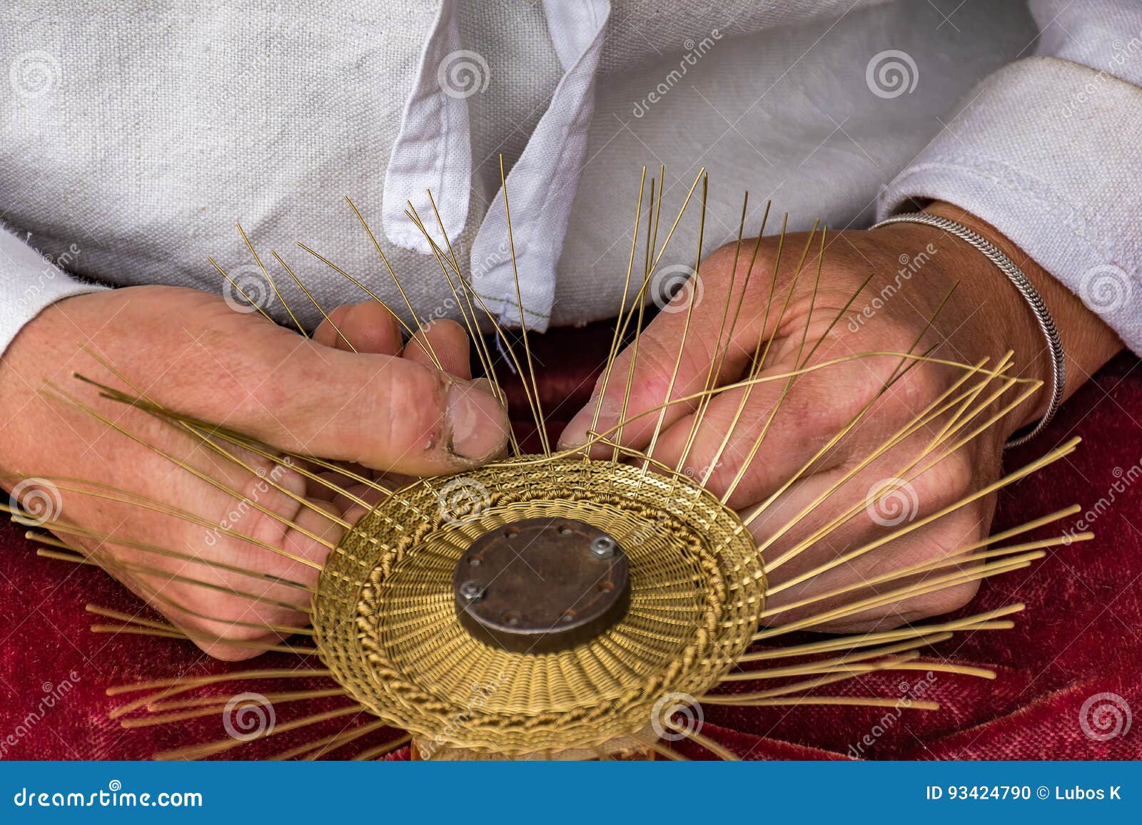 Traditional Tinker Drotar Making a Bowl from Wire Stock Photo - Image ...