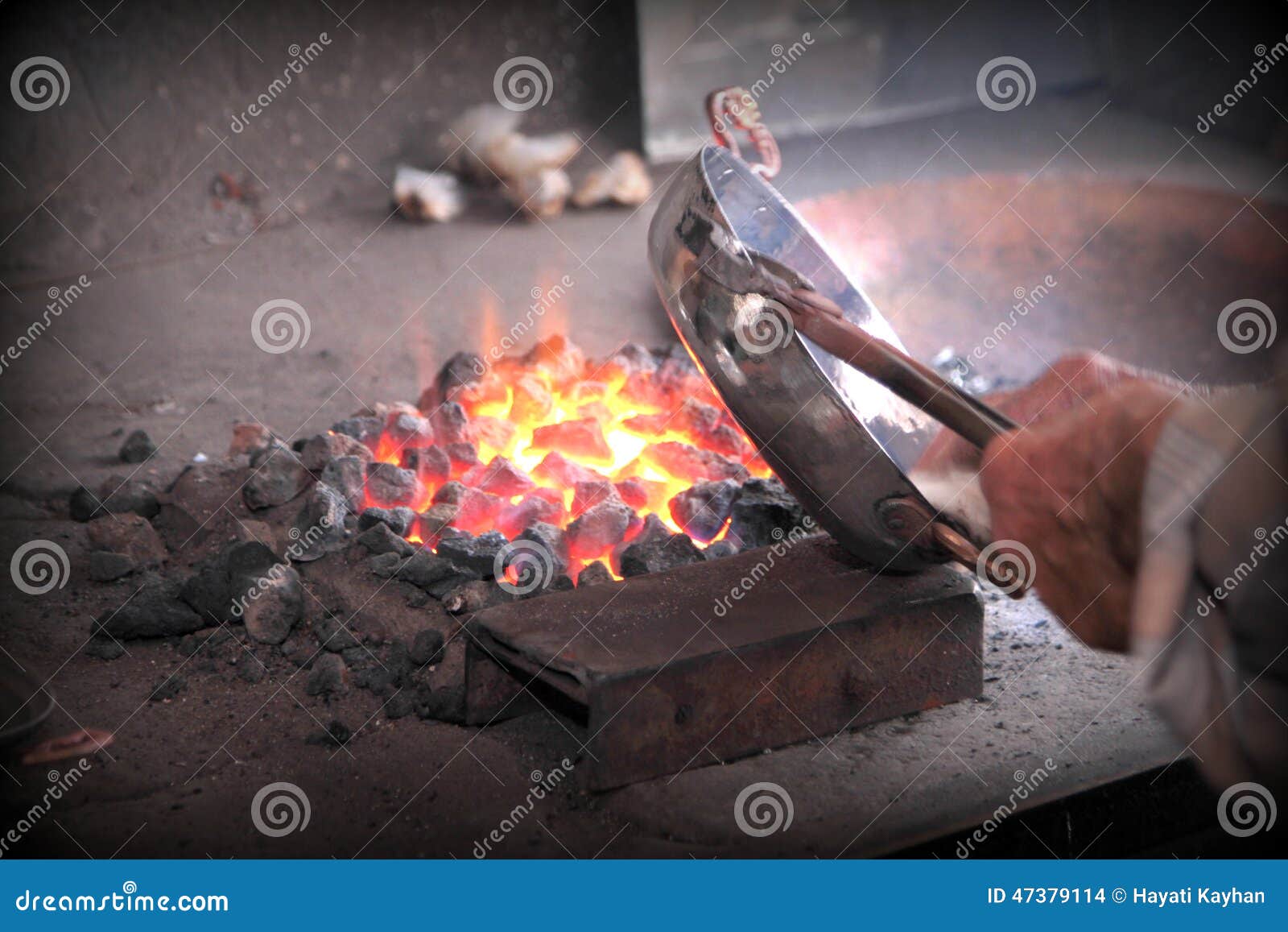 Traditional Tinsmith or Coppersmith Work Bench in Turkey Stock Photo ...