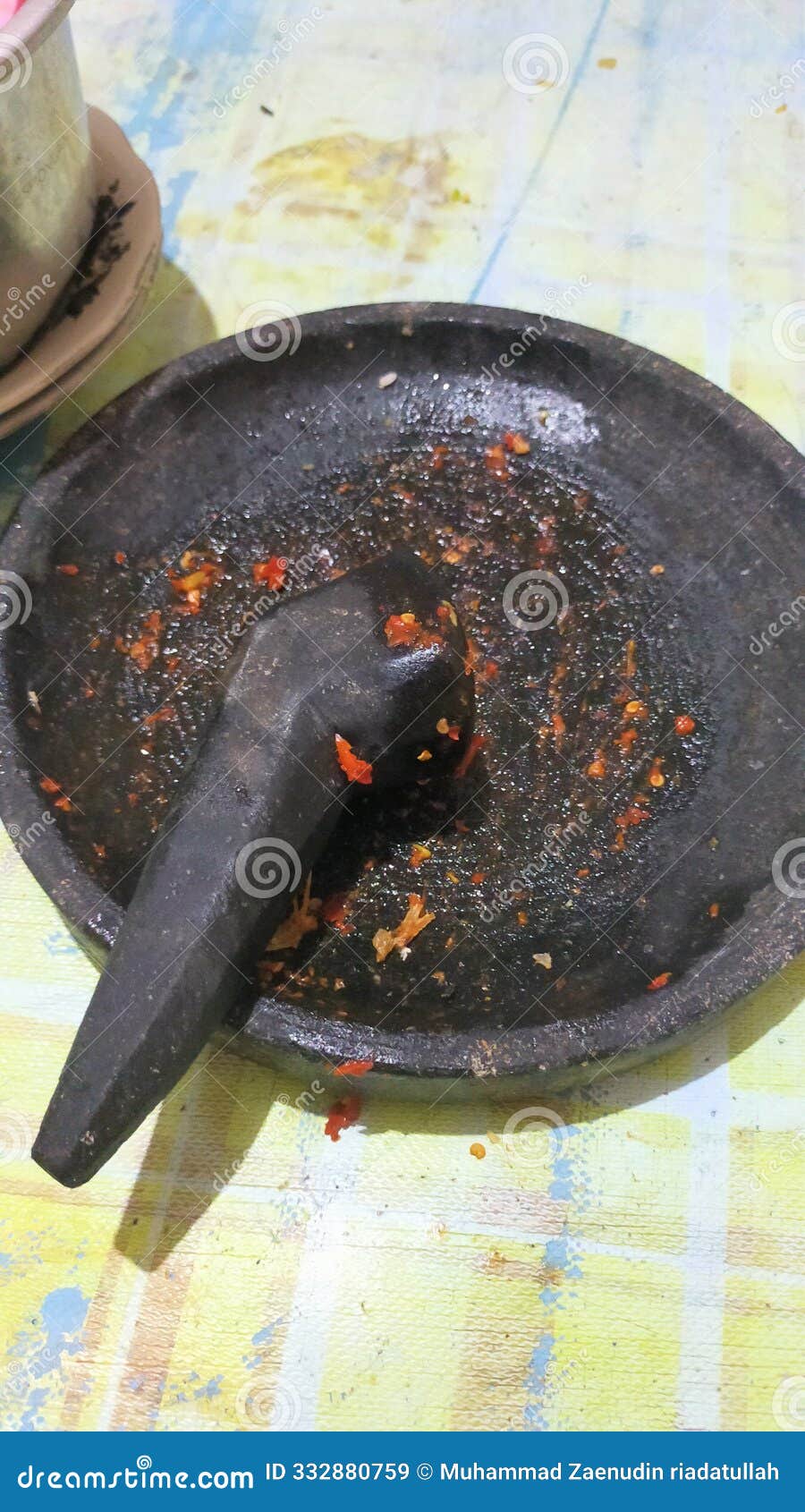 A Traditional Tool for Making Chili Sauce Made from Stone Stock Image ...