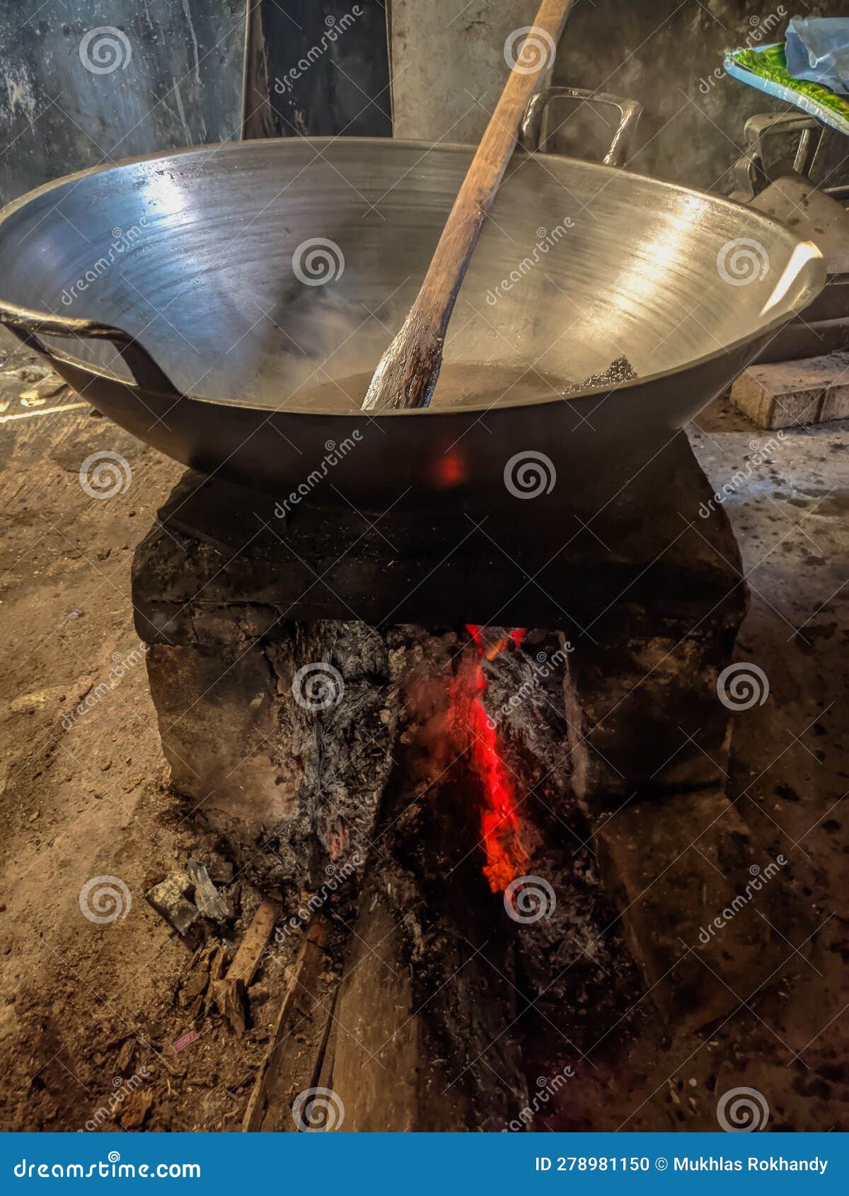 Traditional Tools for Cooking Using Wood As Burning Stock Photo - Image ...