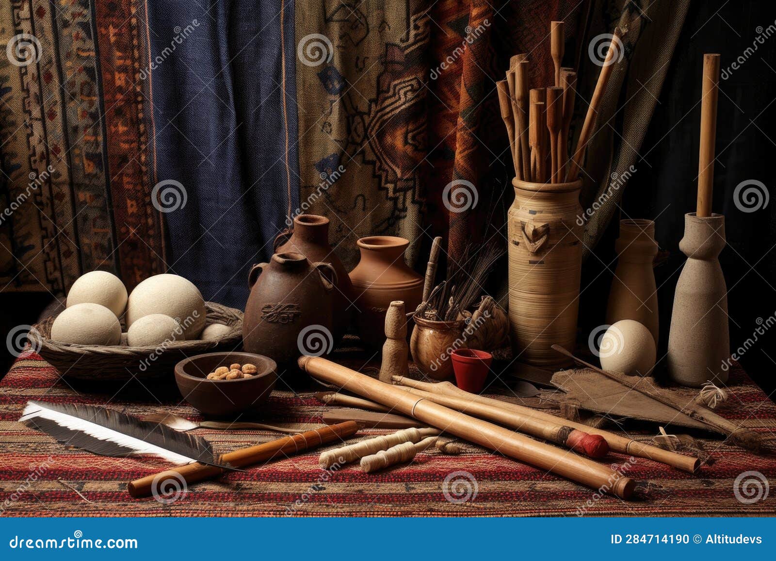Traditional Tools and Materials for Making Flags Stock Photo - Image of ...