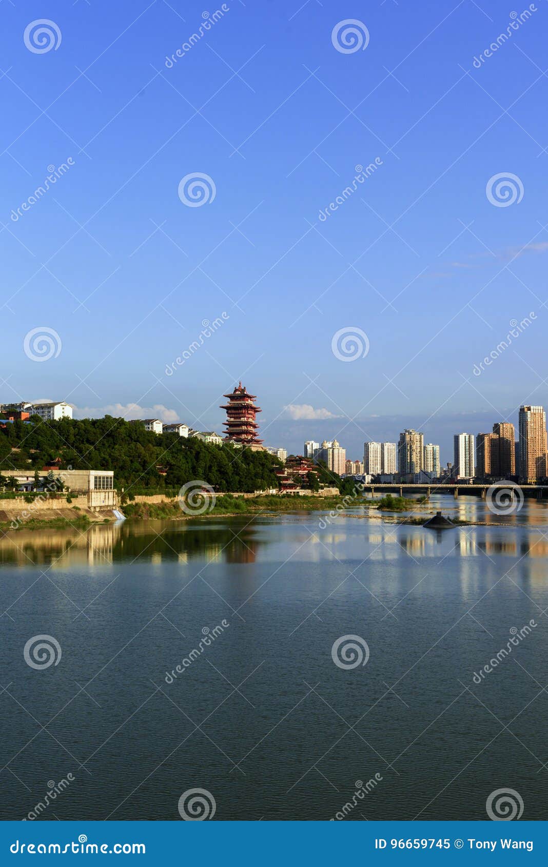 Yuewang Tower in Mianyang,Sichuan,China Stock Image - Image of japan ...