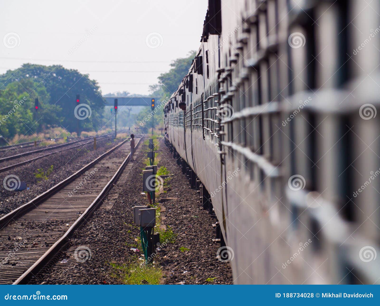 A Traditional Train Carriage in India in Transit. Stock Photo - Image ...